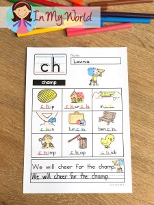 FREE CH Digraph Printable Activities & Worksheets - In My World