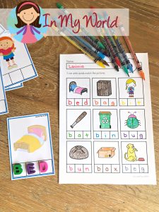 CVC Phoneme Segmentation Cards - In My World