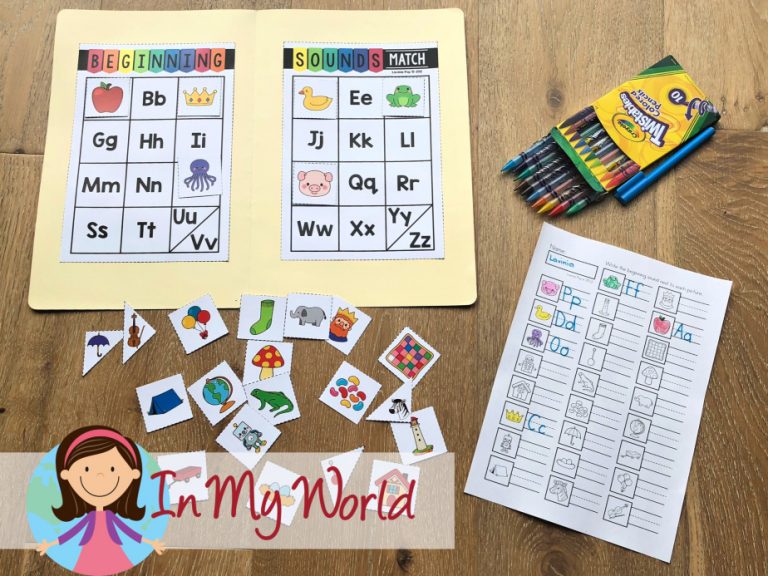 Beginning Sounds Match - File Folder Activity - In My World