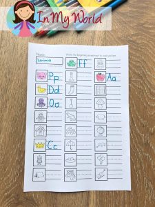 Beginning Sounds Match - File Folder Activity - In My World