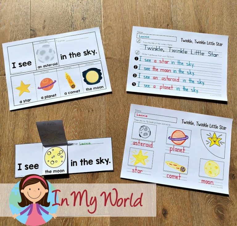 Twinkle, Twinkle Little Star Nursery Rhyme Worksheets and Activities ...