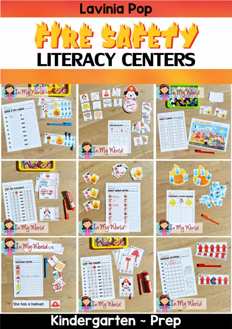 Fire Safety Literacy Centers for Kindergarten | Morning Tubs / Bins ...