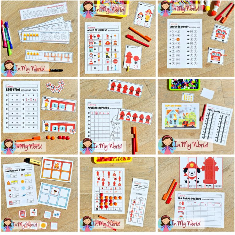 Fire Safety Math Centers for Kindergarten | Morning Tubs / Bins - In My ...