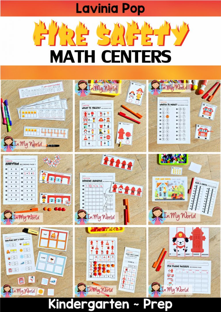 Fire Safety Math Centers for Kindergarten | Morning Tubs / Bins - In My ...