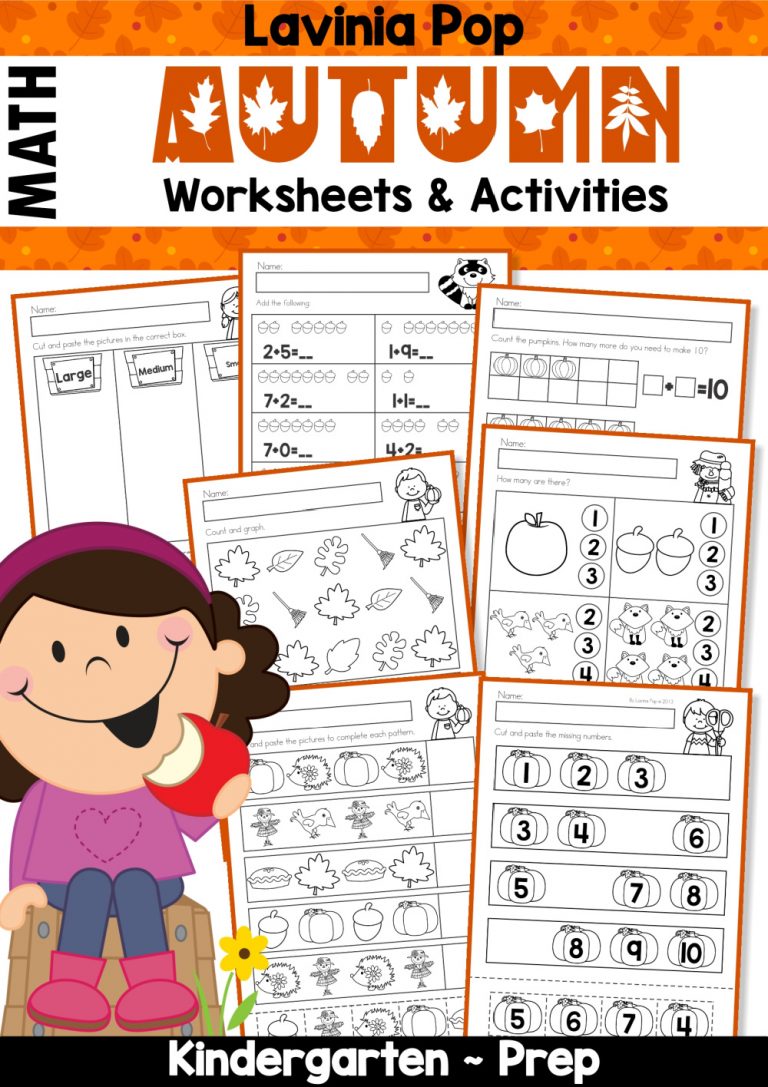 Autumn Math Worksheets for Kindergarten - In My World