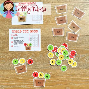 Editable Sight Word Centers: Sight Word Apples - In My World
