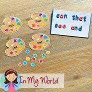 Editable Sight Word Centers: Sight Word Paint Palettes - In My World
