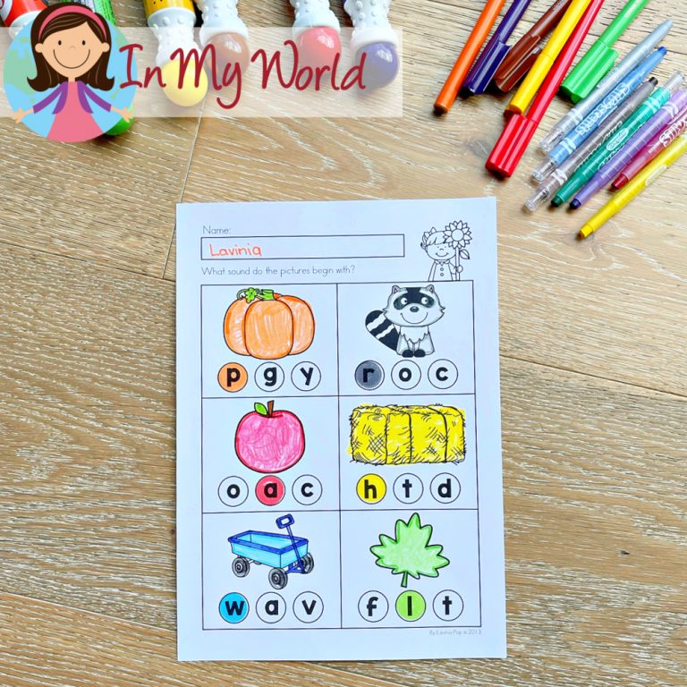Autumn Literacy Worksheets for Kindergarten - In My World