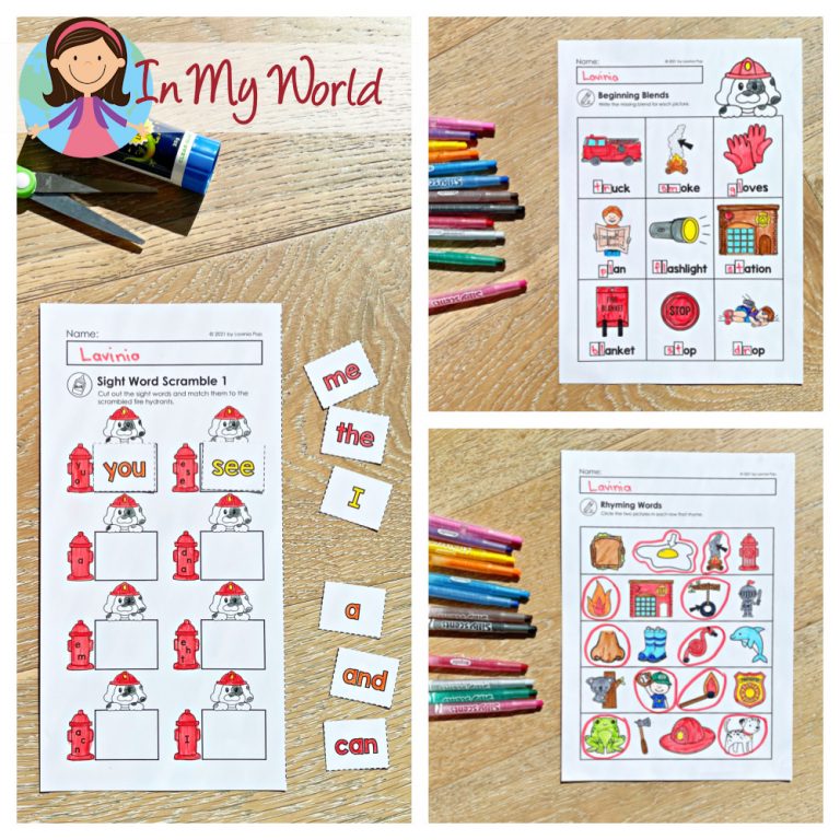 Fire Safety & Firefighter Worksheets for Kindergarten - In My World