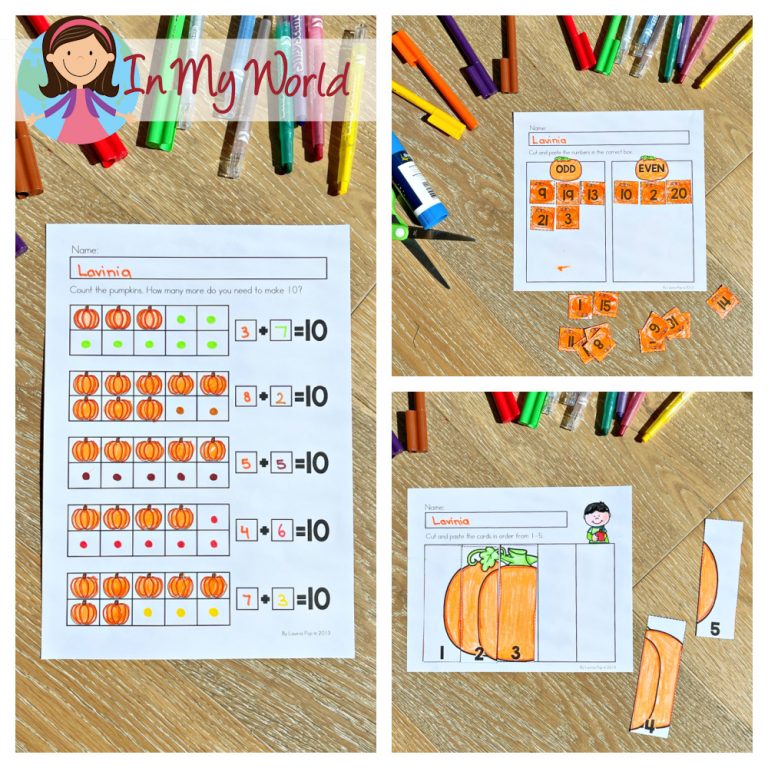 Autumn Math Worksheets for Kindergarten - In My World