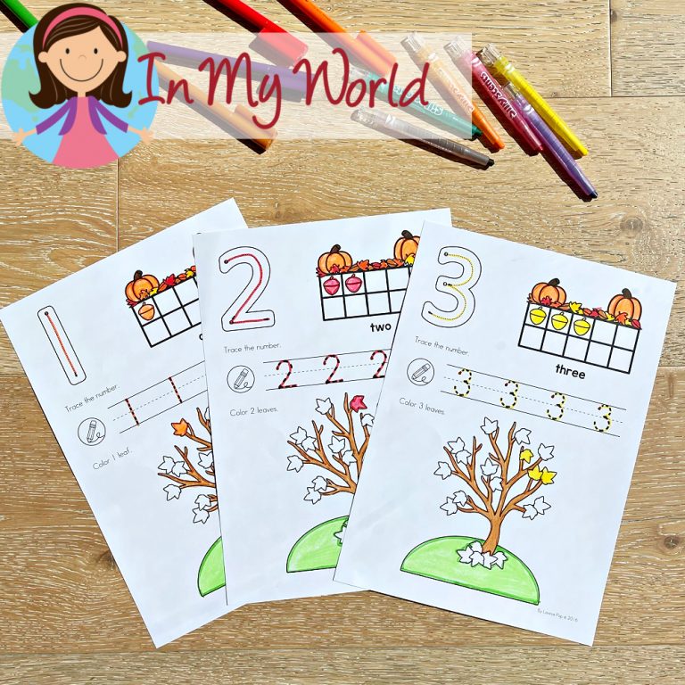 Preschool Autumn/ Fall Worksheets - In My World