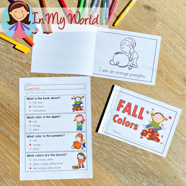Autumn Literacy Worksheets for Kindergarten - In My World