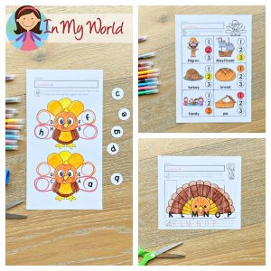 Thanksgiving No Prep Math & Literacy Worksheets for Kindergarten - In ...
