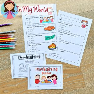 Thanksgiving No Prep Math & Literacy Worksheets for Kindergarten - In ...