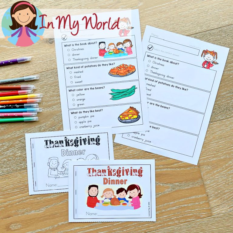 Thanksgiving No Prep Math & Literacy Worksheets for Kindergarten - In ...