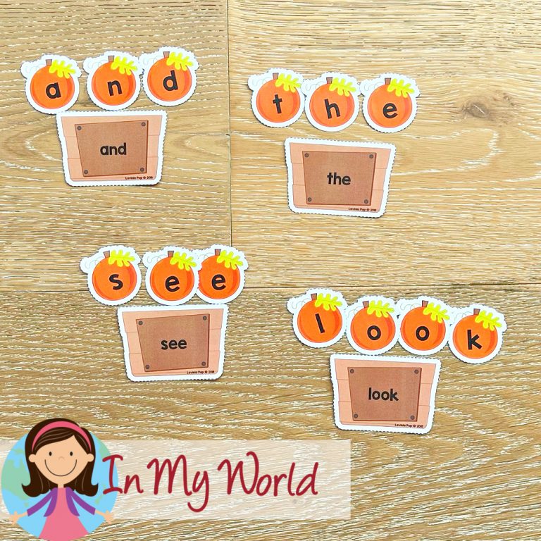Editable Sight Word Pumpkin Centers - In My World