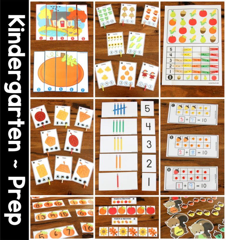 Autumn Math Centers for Kindergarten - In My World
