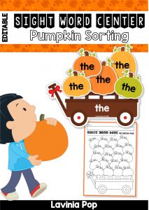 Editable Sight Word Pumpkin Centers - In My World