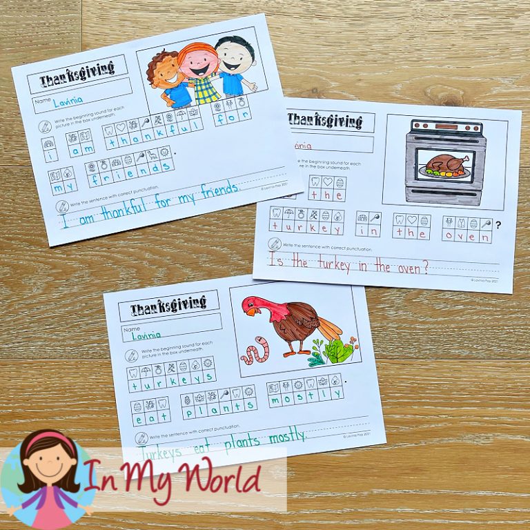 Thanksgiving Secret Sight Word Sentence - In My World