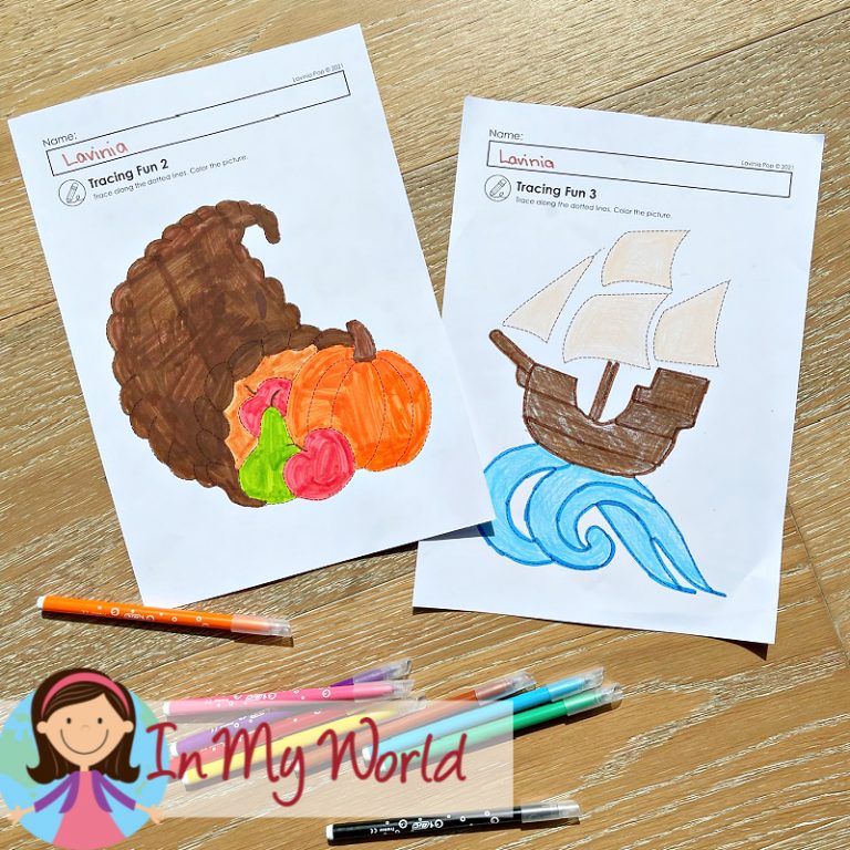 Thanksgiving No Prep Preschool Worksheets & Activities - In My World