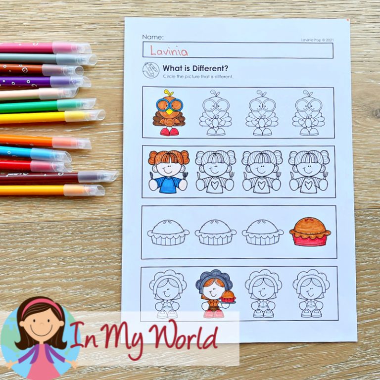 Thanksgiving No Prep Preschool Worksheets & Activities - In My World