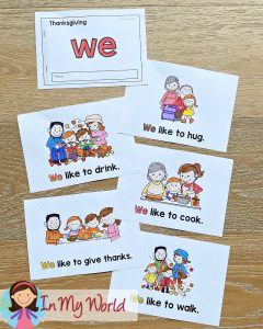 Thanksgiving Read & Trace Sight Word Readers - In My World