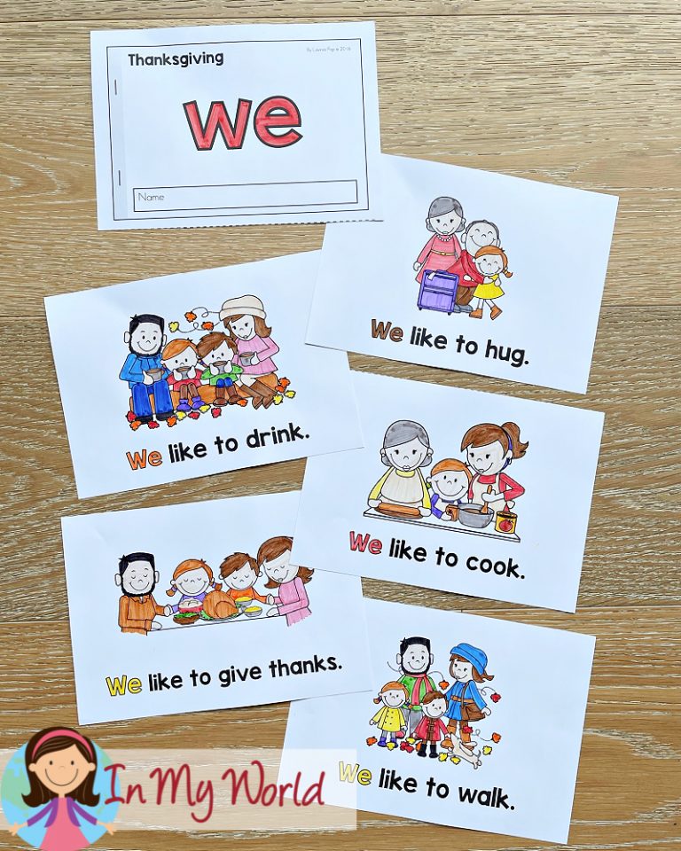 Thanksgiving Read & Trace Sight Word Readers - In My World