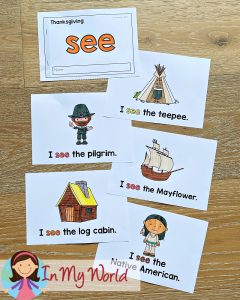 Thanksgiving Read & Trace Sight Word Readers - In My World