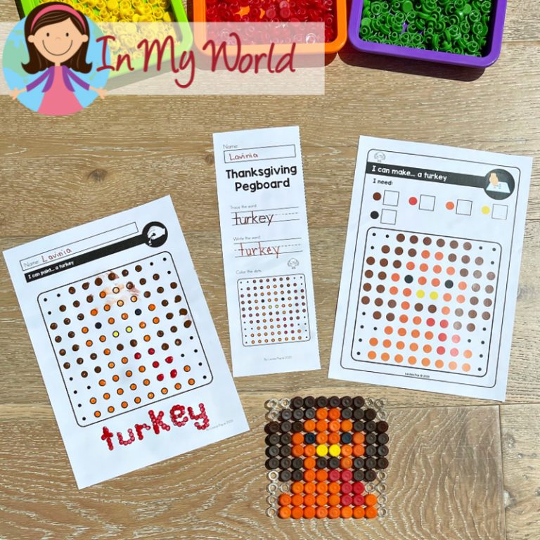 Thanksgiving Peg Boards Fine Motor Activity - In My World