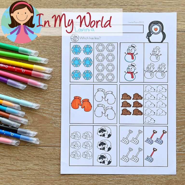 Winter Math Worksheets & Activities No Prep - In My World