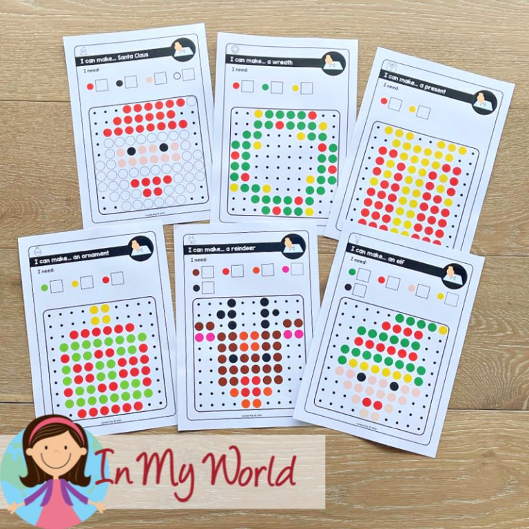 Christmas Peg Board & Q-Tip Fine Motor Activities - In My World