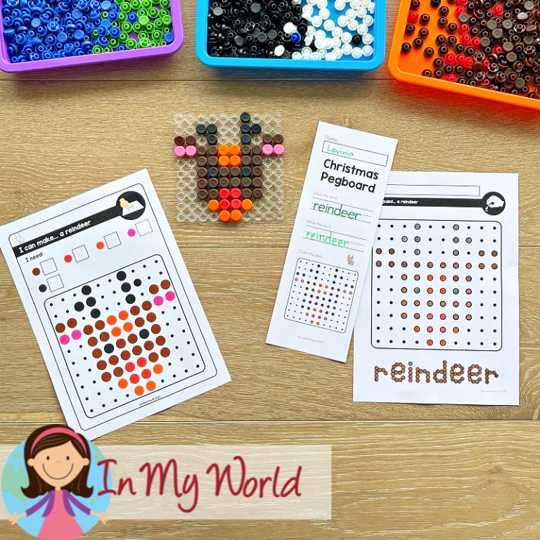Christmas Peg Board & Q-Tip Fine Motor Activities - In My World