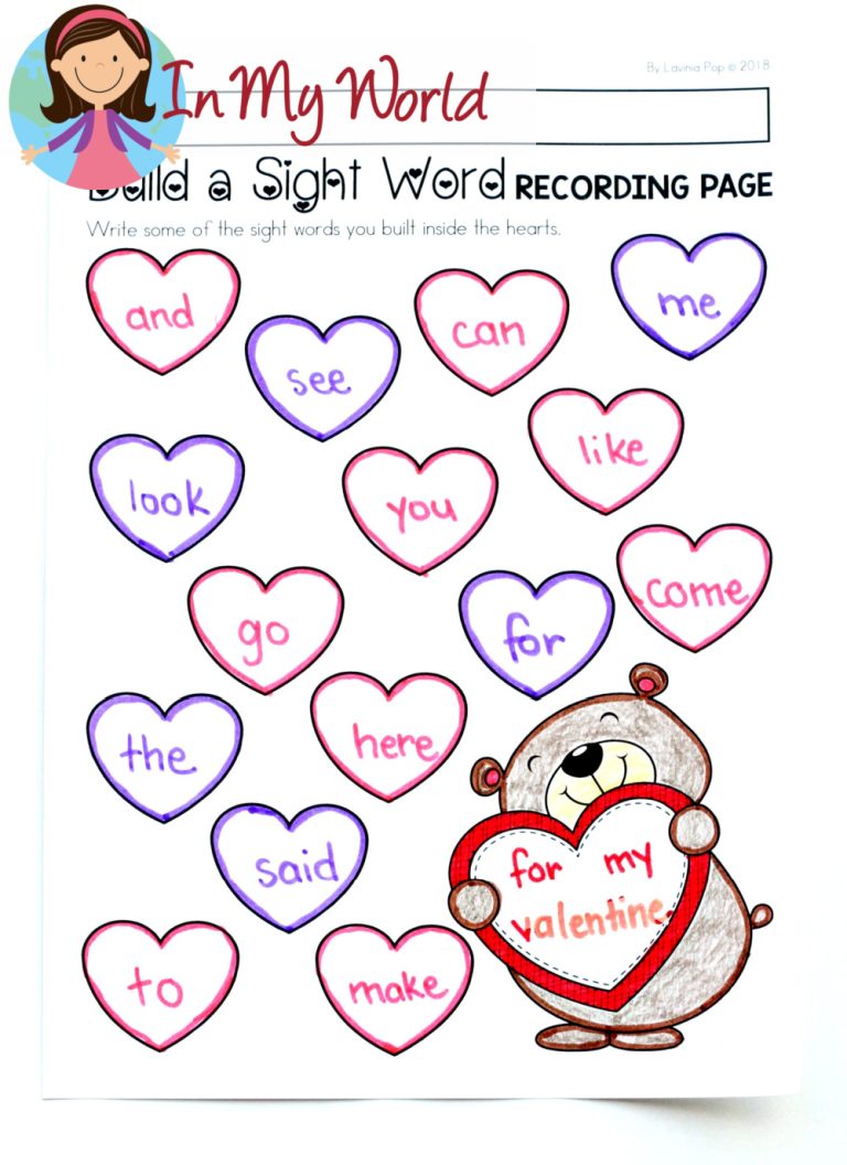 Valentine's Day Literacy Centers for Kindergarten - In My World