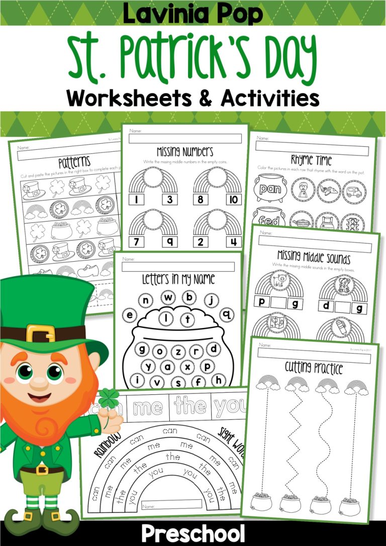 St. Patrick's Day Preschool Worksheets and Activities - In My World
