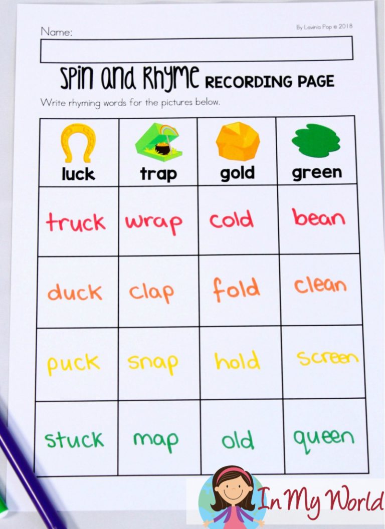 St. Patrick’s Day Literacy Centers for Kindergarten - In My World