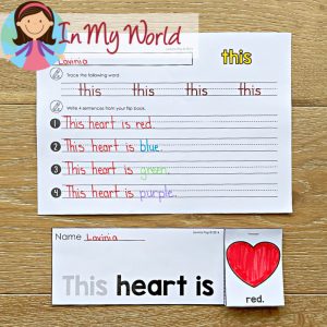 Valentine's Day Fluency Sight Word Flip Books - In My World