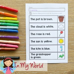 Kindergarten-Spring-Worksheets-Colors - In My World