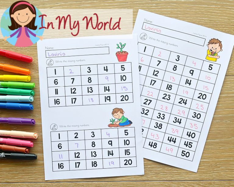 Kindergarten-Spring-Worksheets-Missing-Numbers-2 - In My World