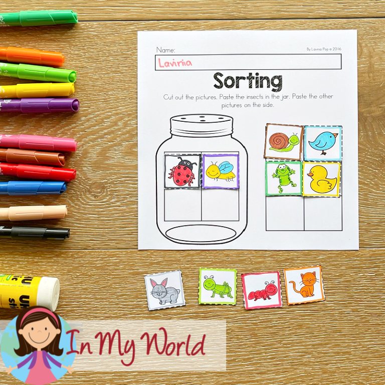 33.-Preschool-Spring-Worksheets-Sorting-Insects - In My World