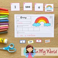 Spring Sentence Scramble with Cut and Paste Worksheets - In My World
