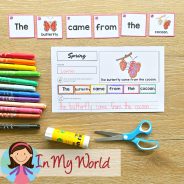 Spring Sentence Scramble with Cut and Paste Worksheets - In My World