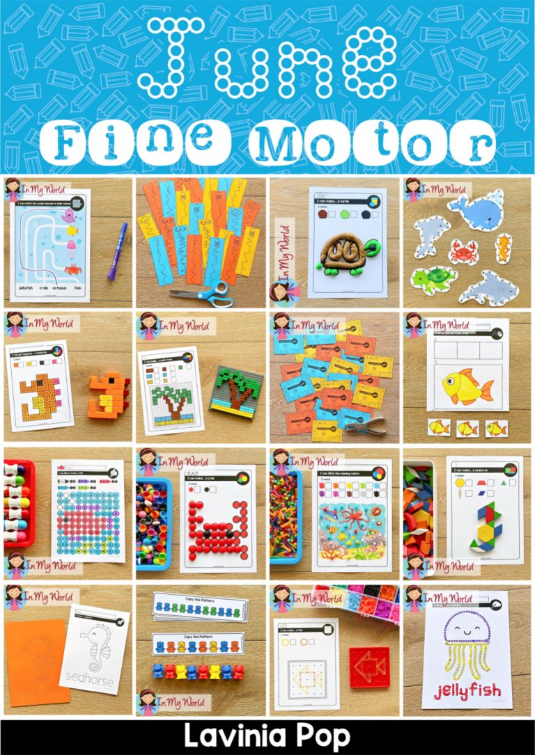 Fine Motor Printable Activities for June Morning Tubs | Bins - In My World
