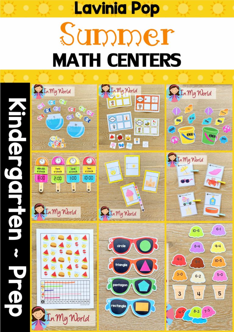 Summer Math Centers for Kindergarten - In My World