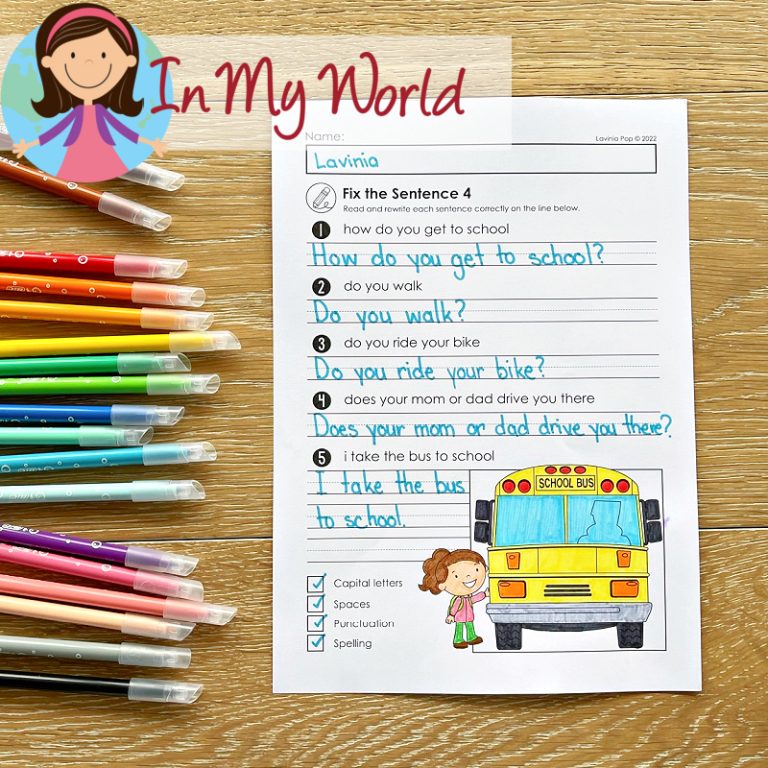 Fix the Sentence Back to School: Capitalization & Punctuation - In My World