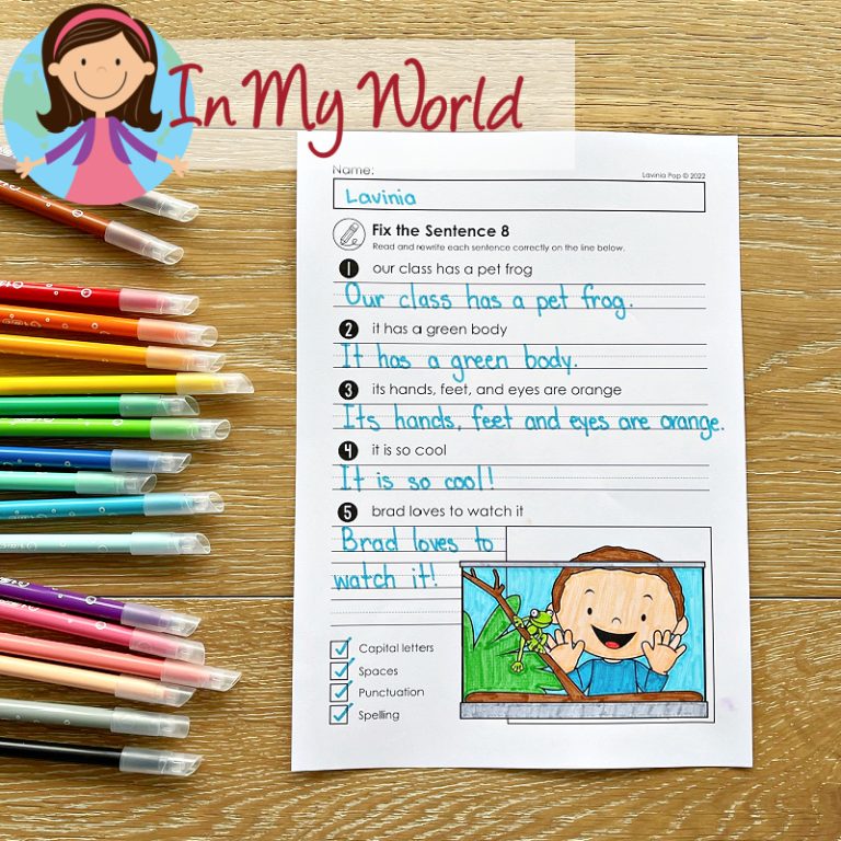 Fix the Sentence Back to School: Capitalization & Punctuation - In My World