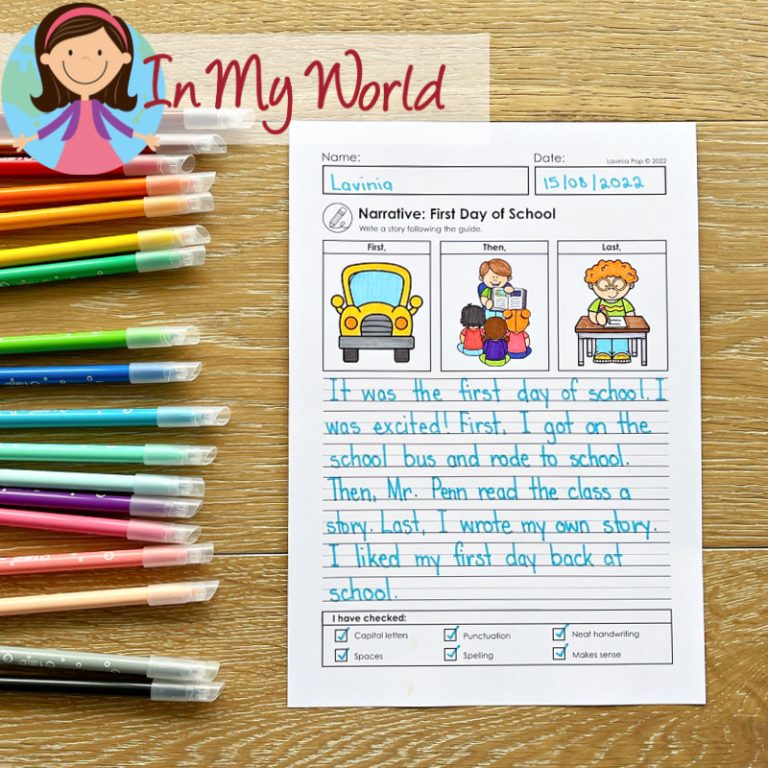 Writing Journal: Prompts for August | Back to School - In My World