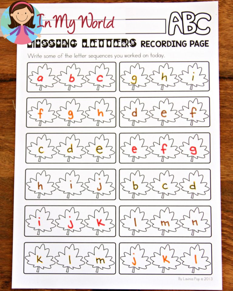 Autumn Literacy Centers for Kindergarten - In My World