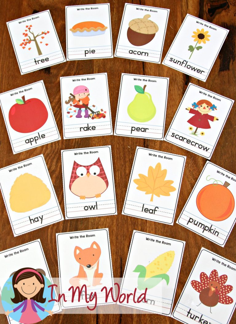 Autumn Literacy Centers for Kindergarten - In My World