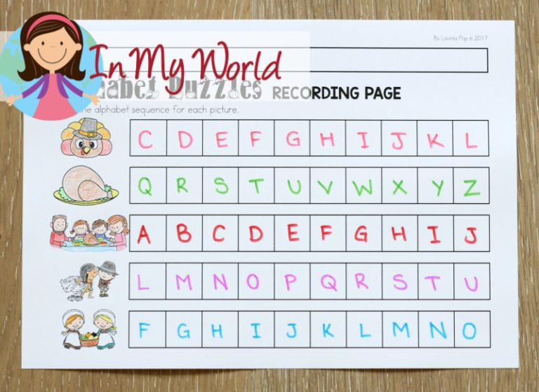 Thanksgiving Literacy Centers for Kindergarten - In My World