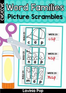 CVC Word Family Picture Scrambles FREE SAMPLER - In My World